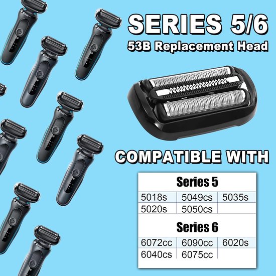 Scheerkoppen mannen - Scheerapparaat voor Braun Series 5/6 53B Vervangende kop -... | bol