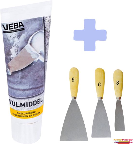 Muurvulmiddel - Vulmiddel 1x 400 gram - Muurvuller + KD Plamuurmes Set ...