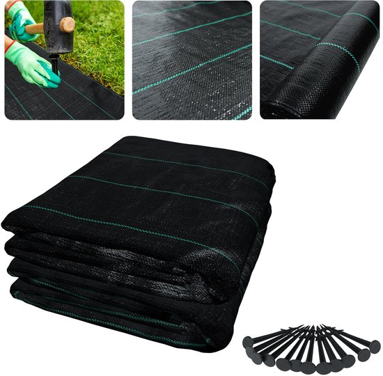 5m x 2m, 10m² Tuin fleece Weed fleece, 100g/m² Weed tuin film, Weed ...