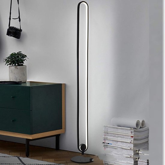 Ecomique Slimme LED Staande Lamp Woonkamer Zwart 105 cm - Moderne ...