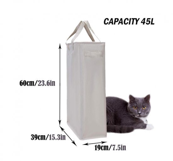 45L wasmanden met handgrepen - opvouwbare slanke wasmand - opbergtas voor in de... | bol