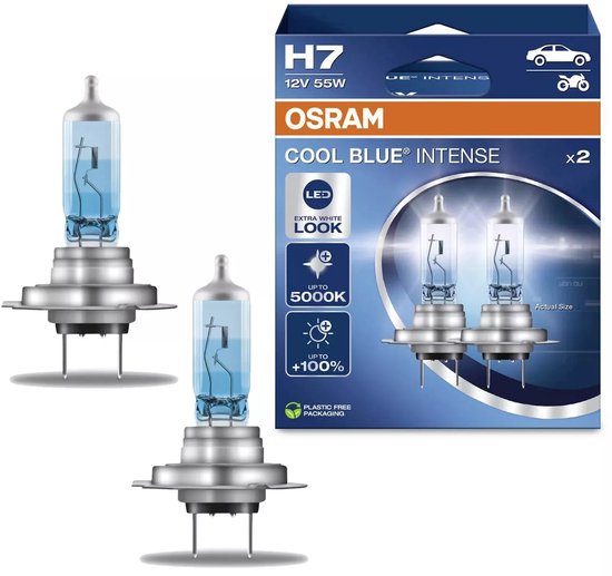 Osram H7 SET Cool blue Intense 12V 55W Next Gen 5000K Extra White Look ...