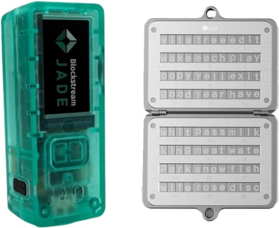 Blockstream Jade - Groen + Ellipal Seed Phrase Steel Bundel | bol