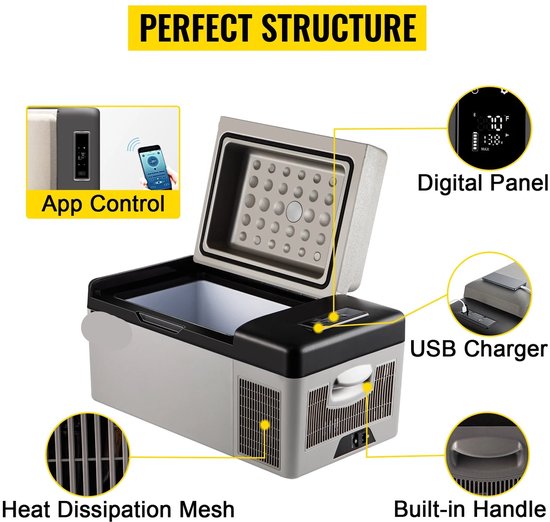Draagbare Compressor Koelbox - Autokoelkast - Koelbox Auto - Minikoelkast -... | bol