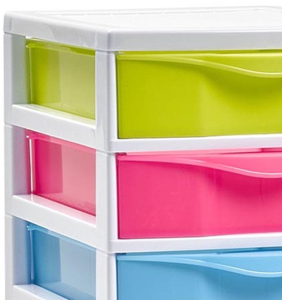 Plasticforte Ladekastje bureau organizer - 5x lades - mix kleuren - L18 ...