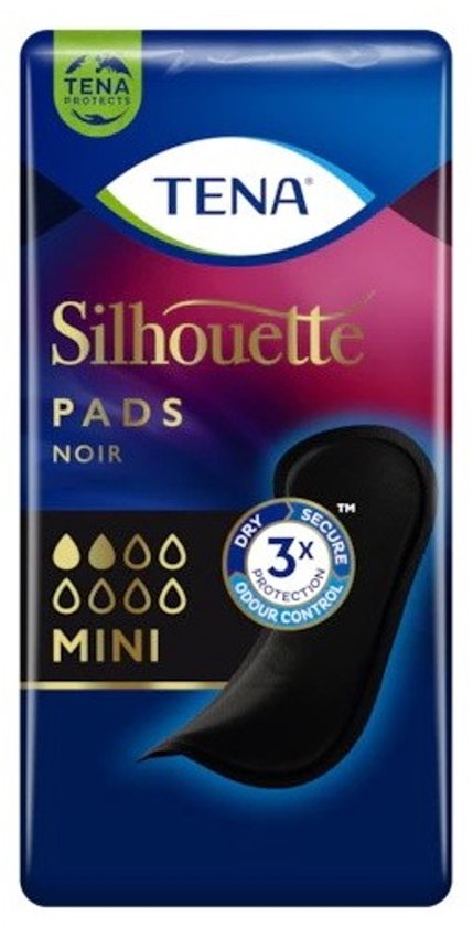 Tena Silhouette Pads Mini Zwart - 18 stuks | bol