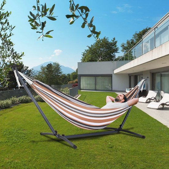 Hangmat met Frame - Luxe Tuin Hangmat voor 2-3 Personen, 220 kg ...