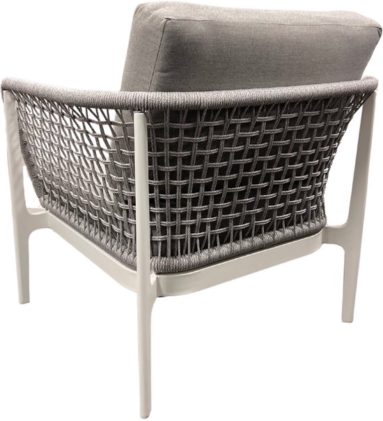Tierra Outdoor Loungestoel Montreal - Aluminium en Olefin Rope - Wit en ...