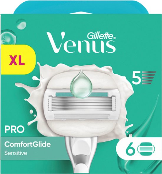 Gillette Venus Pro ComfortGlide Sensitive Scheermesjes Voor Vrouwen - 6 ...