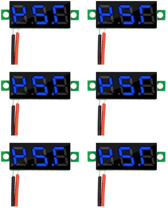 6 stuks 028 inch mini digitale voltmeter led-display meetbereik DC 24 ...