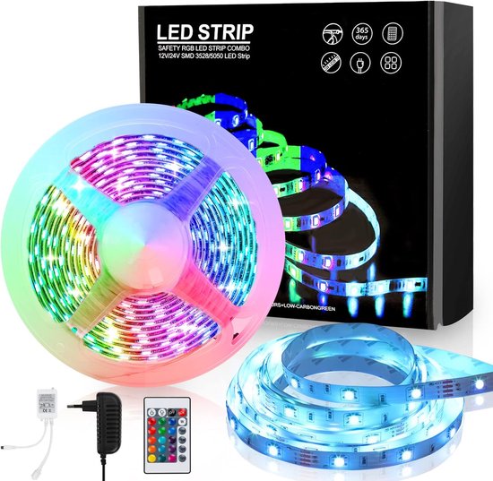 LED Strip van 2 Meter RGB met Afstandsbediening en Dimbare Modi voor ...