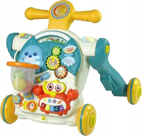 5-in-1 Loopwagen voor Baby's - Hoogte Verstelbare Babywalker met Muziek ...