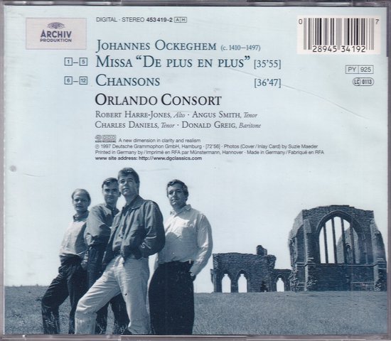 Missa De Plus En Plus - Johannes Ockeghem - Orlando Consort, Robert ...