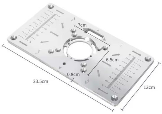 Freestafel Inzetplaat van aluminium | bovenfrees inlegplaat incl. klein ...