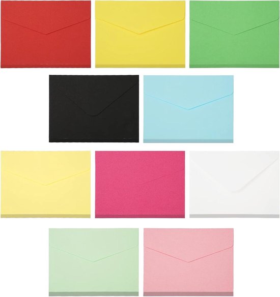 Mini Envelopes Pack of 100 - 10.5 x 8 cm - Colourful - Small Cute ...