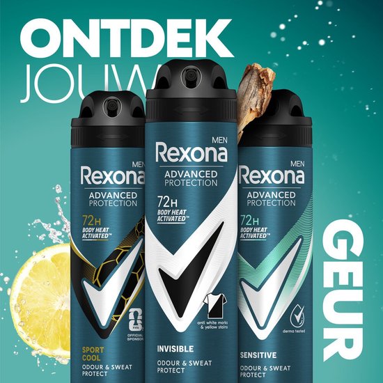 Rexona Men Deodorant Spray 72h Invisible B&W 150ML 5x | bol