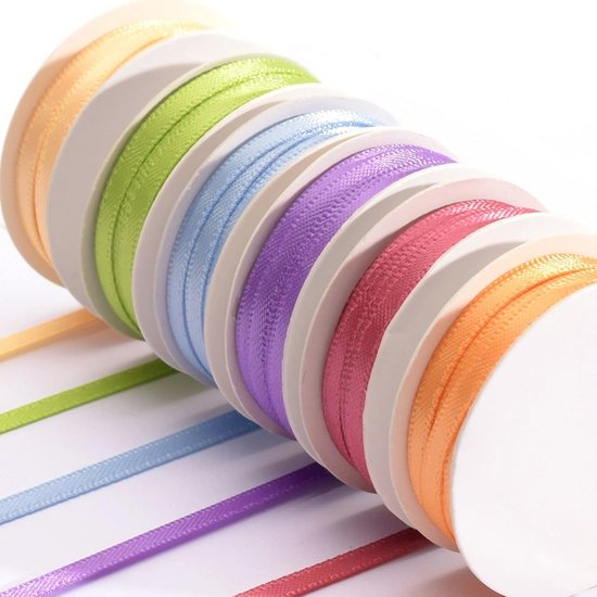 Elegant Satijnen Lint Set voor Ambachtelijke Projecten - Lente Kleuren ...