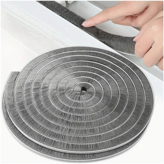 FSW-Products Tochtstrip met Borstel – Zelfklevende Deurafdichting – (9 ...