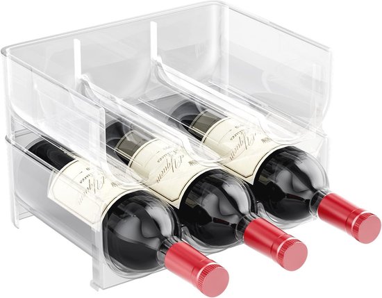 Stapelbaar Flessenrek voor 6 Flessen – Ruimtebesparend en Modern Design ...