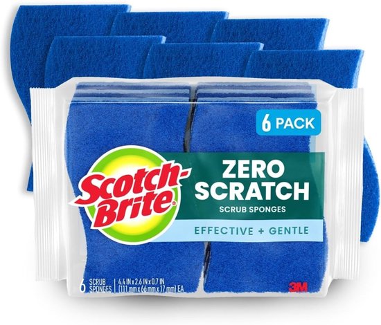 Scotch-Brite Zero Scratch Scrub Sponge, 6 Kitchen Sponges for Cleaning ...