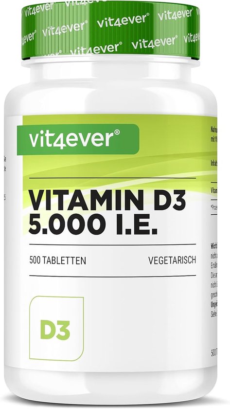 Vit4ever - Vitamine D3 Depot 5000 I.E. - Hooggedoseerde Vitamine D3 ...
