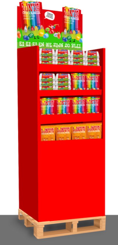 Tony's Chocolonely Paaseitjes display op pallet- Chocolade Pasen ...