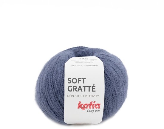 Katia Soft Gratté - 65 jeansblauw - Mohair-Look Acryl Garen | bol