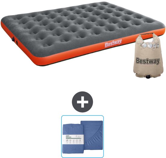 Bestway luchtbed - 2-Persoons - 152 x 203 x 22 cm - Grijs/Oranje ...
