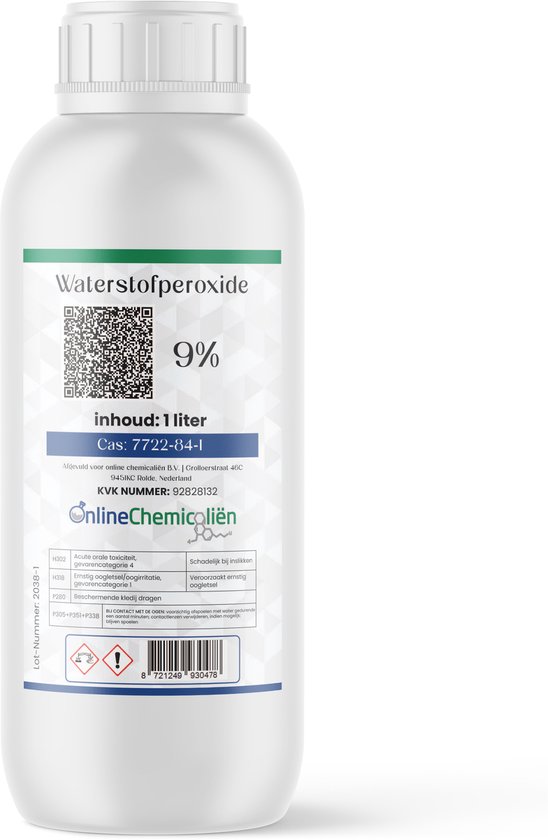 Online chemicaliën Waterstofperoxide 9% 1 Liter – Hydrogen Peroxide ...