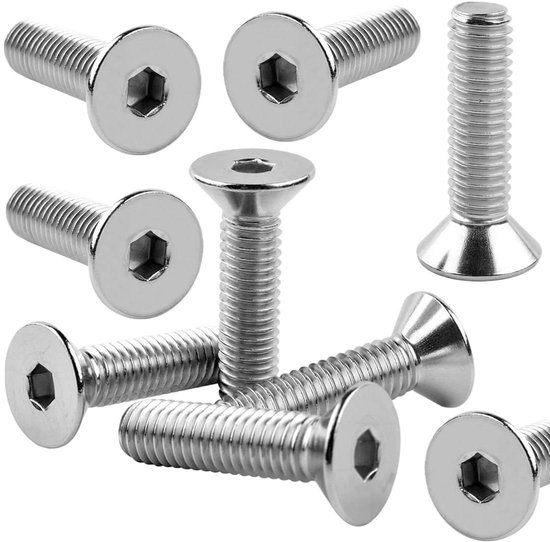 Pack of 100 M4 x 10 mm Stainless Steel Lens Head Screws with Hexagon ...