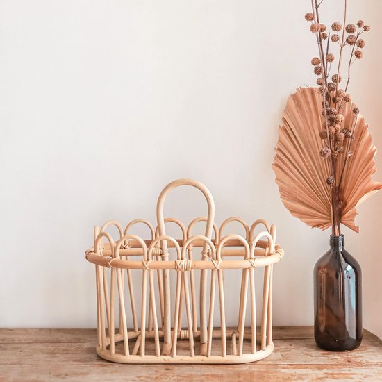 Krantenmand | Tijdschriftenmand KUNO gemaakt van rotan | bol