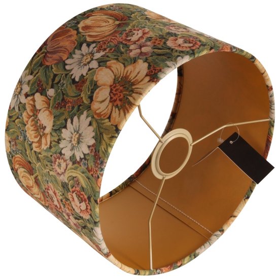 Baroque Lampenkap - Cylinder met bloemen print - Velvet stof - 15x25x25 ...
