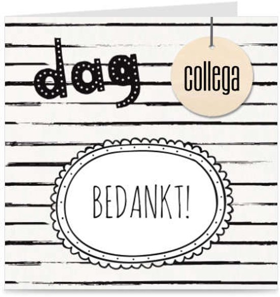 DAG COLLEGA - BEDANKT | luxe kaart / wenskaart met envelop met houten ...