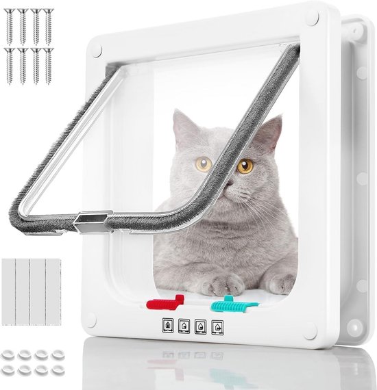 Kattenluik met 4-weg slot voor binnen en buiten – Multifunctioneel en ...