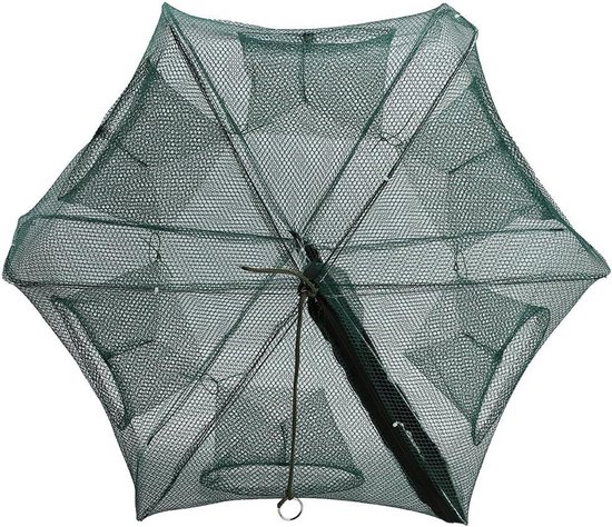 Opvouwbaar nylon visnet met 6 gaten voor het vangen van rook paling ...