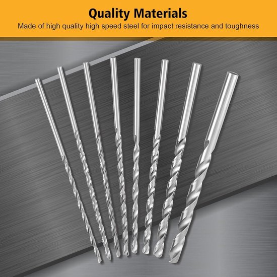 8Pcs Extra Lange HSS Rechte Schacht Twist Boren 4-10mm Diameter - Hoge ...