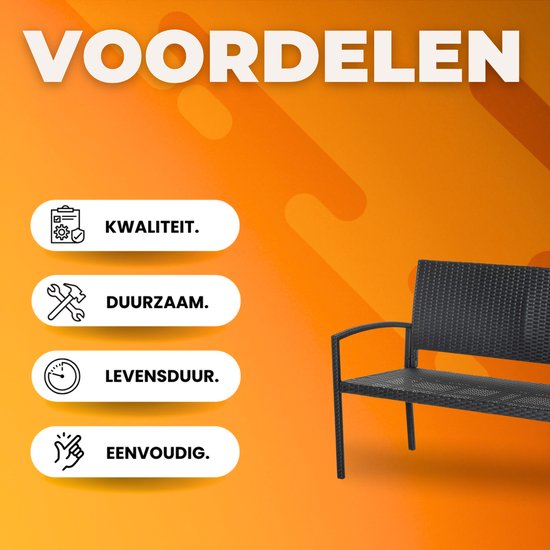 Tuin bank - Twee zits bankje - Voor Buiten & Veranda - All-Weather PU ...