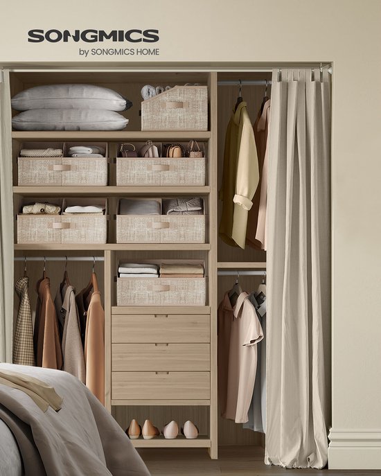 Opbergdozen set van 6 40 x 30 x 20 cm zandbeige | bol