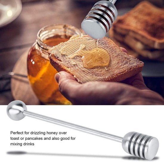 Honing Dipper Drizzler Roeren Lepel Rvs Roeren Tool voor Honing Pot Jar ...