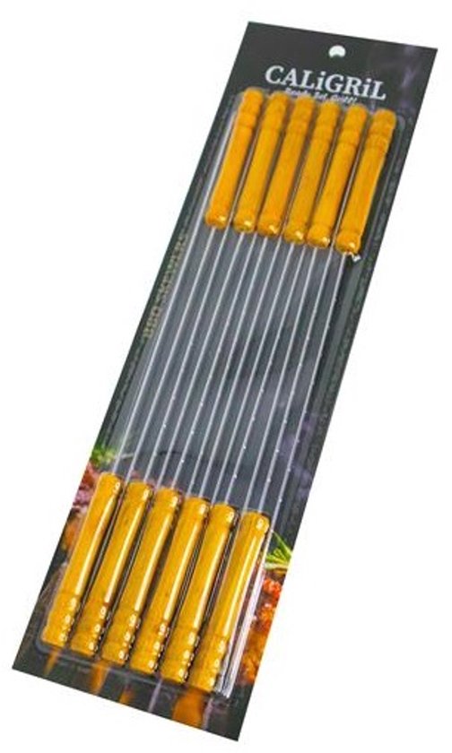 Caligril Ijzeren Spiesjes met houten hendel - BBQ Barbecue spies - 36CM ...