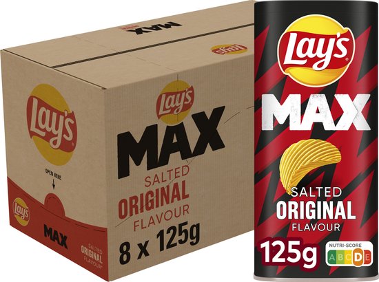 Lay's Max Naturel Snack Box - Chips - 8 x 125 gram | bol
