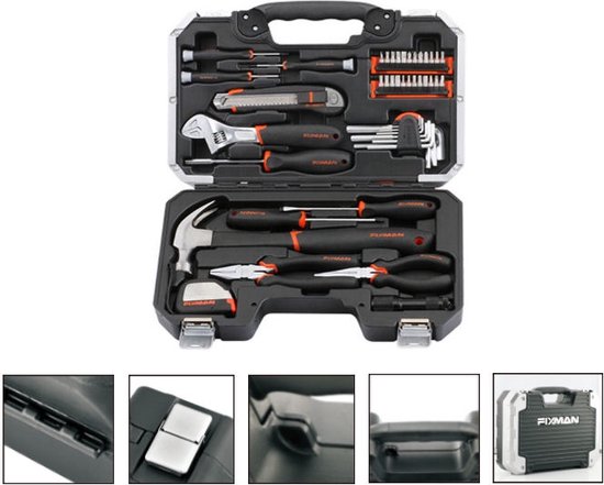 Fixman professionele 46-delige gereedschapset in een trendy koffer BT46 ...