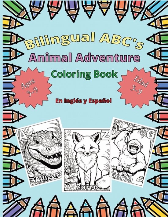Bilingual ABC's Animal Adventure Coloring Book en Inglés y Español for ...