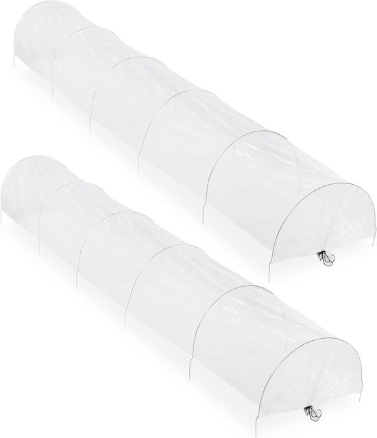 Kweektunnel set van 2 - 37 m PVC (kunststof) - Touwtje groente sla ...