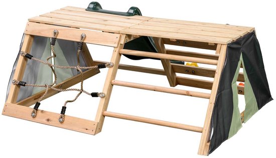 Houten speeltoestel SwingKing Charlie groene 1.2m glijbaan | bol