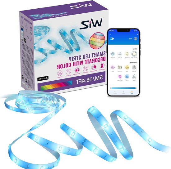 RGB LED Lightstrip - 5m 16 miljoen kleuren + witte tinten vooraf ...