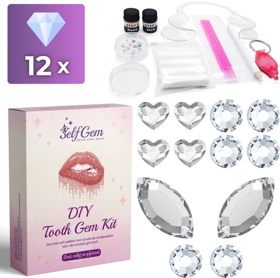 SelfGem® DIY Tooth Gem Kit | Mixed Set | Incl. 12 Tooth Gems ...