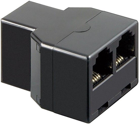 RJ12 (v) - 2x RJ12 (v) telefoon splitter / zwart | bol