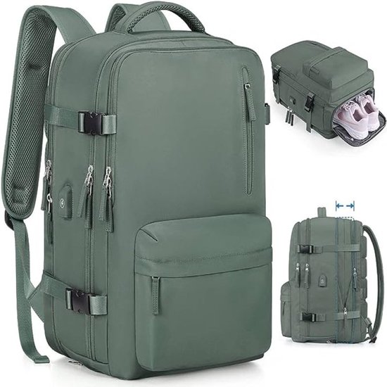 45L uitbreidbare laptoprugzak, grote reisrugzak, zakelijke rugzak, 17 inch... | bol