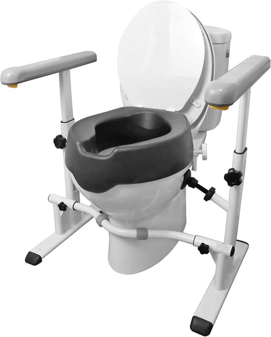 Toilet Riser + Toilet Frame with Arms voor Ouderen Raised Toilet Seat ...